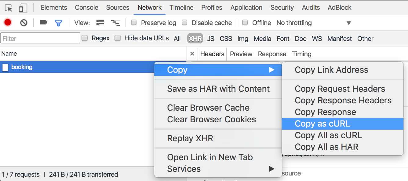 Quick copying HTTP requests from Developer tools to Postman